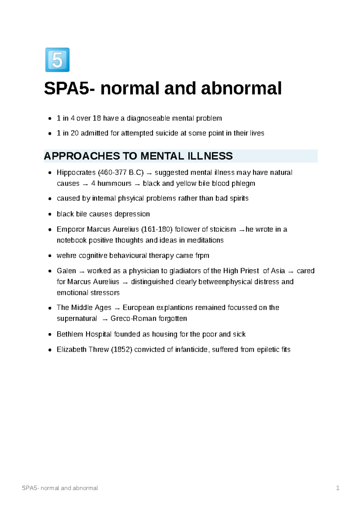 SPA5- normal and abnormal - SPA5- normal and abnormal 1 in 4 over 18 ...