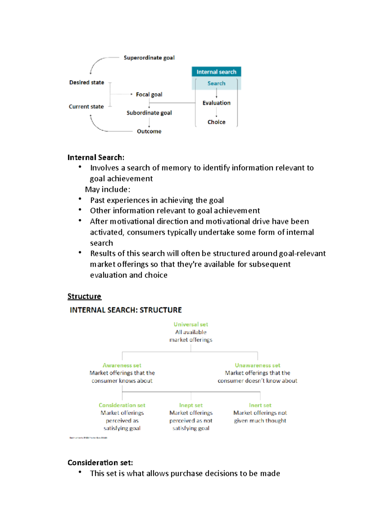Week 3 notes - Internal Search: Involves a search of memory to identify ...