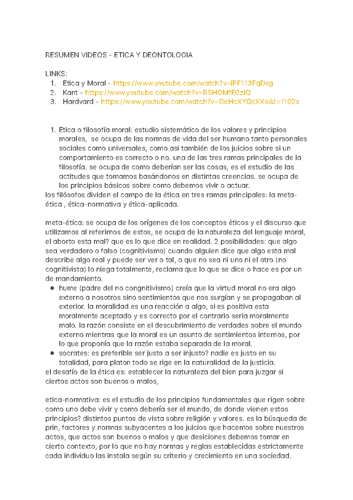 Resumen Videos - Etica Y Deontologia - !. #. $. !. RESUMEN VIDEOS ...