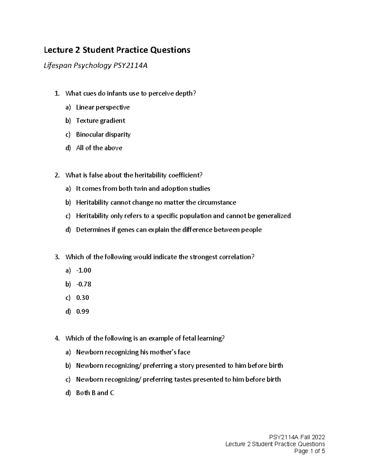 Lecture 2 student practice questions 2022 - PSY2114A Fall 2022 Lecture ...