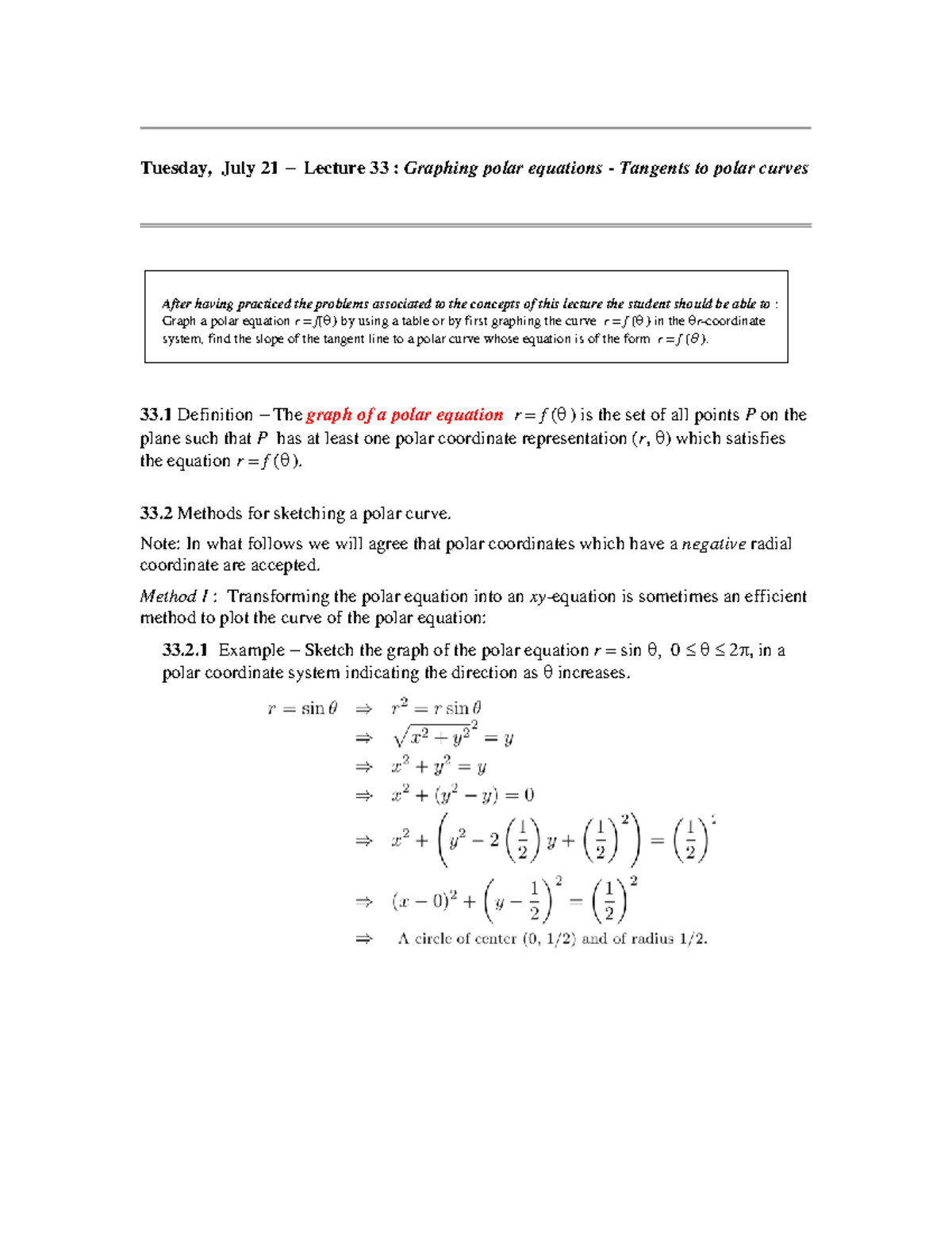 Lect118 33 s15 rev - Study reference - Tuesday, July 21 − Lecture 33 ...