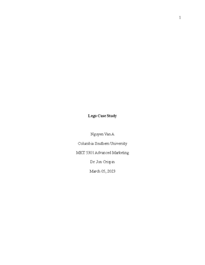 LEGO Group Marketing Analysis - Unit II Case Study – LEGO Group Phan Le ...