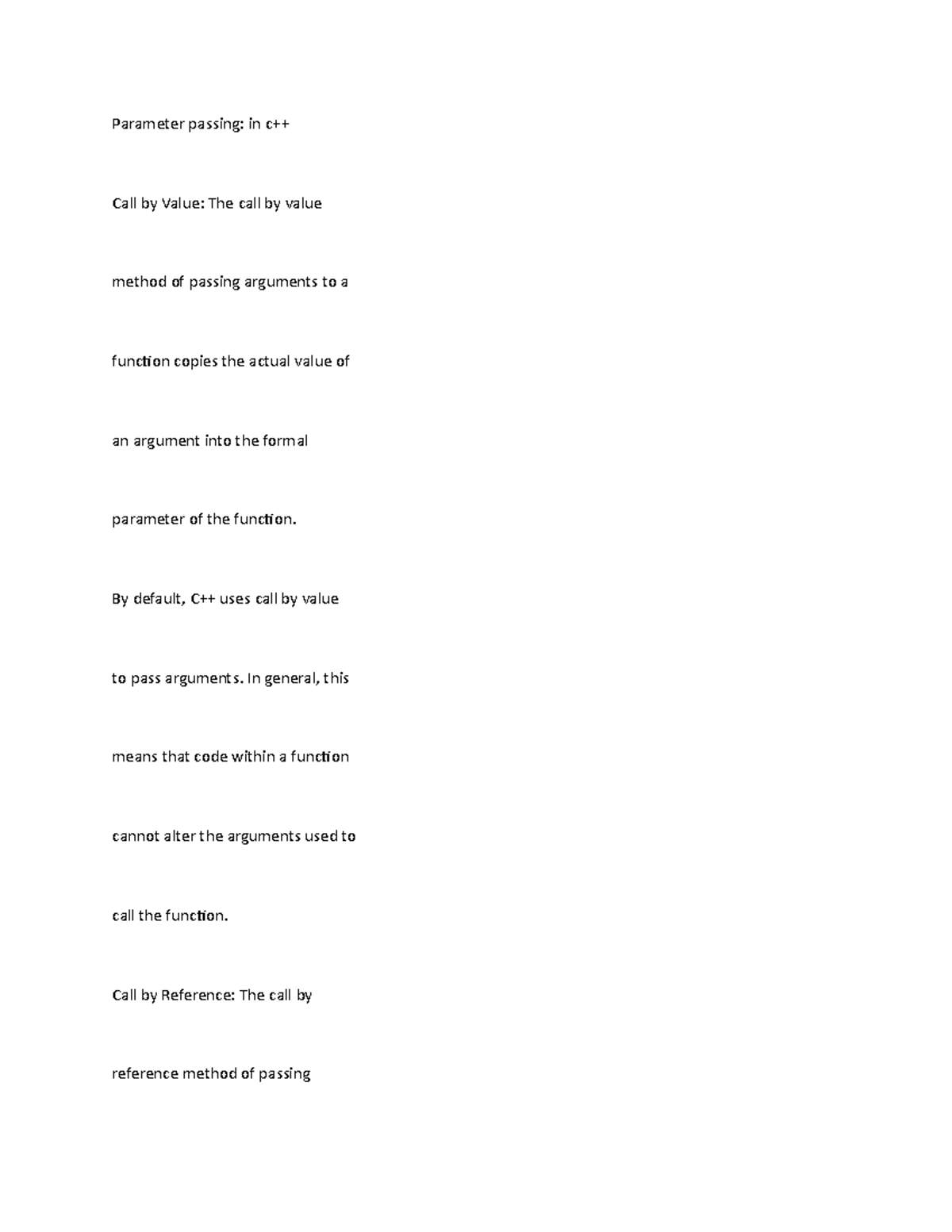 Parameter Passing In C Parameter Passing In C Call By Value The Call By Value Method Of