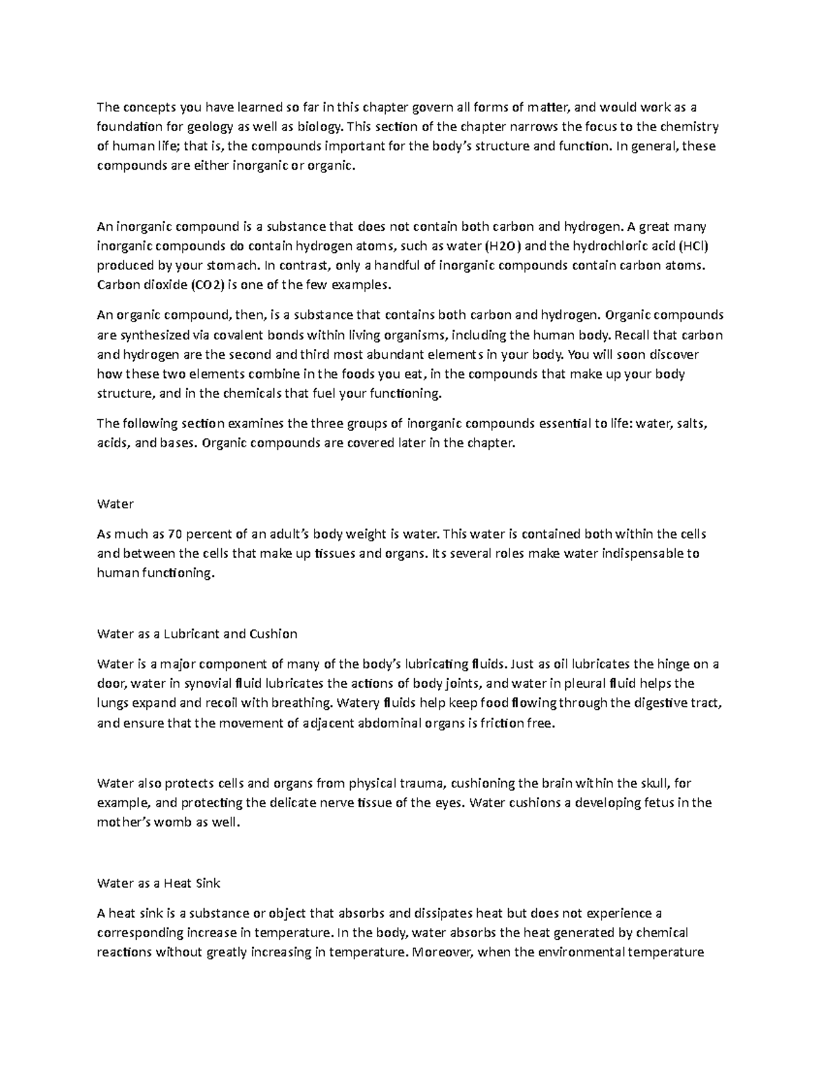 Structure and function of the human body notes 8 - The concepts you ...