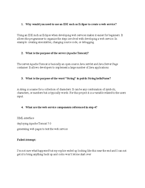 4-1 Creating a Web Service - Why would you need to use an IDE such as Eclipse to create a web ...