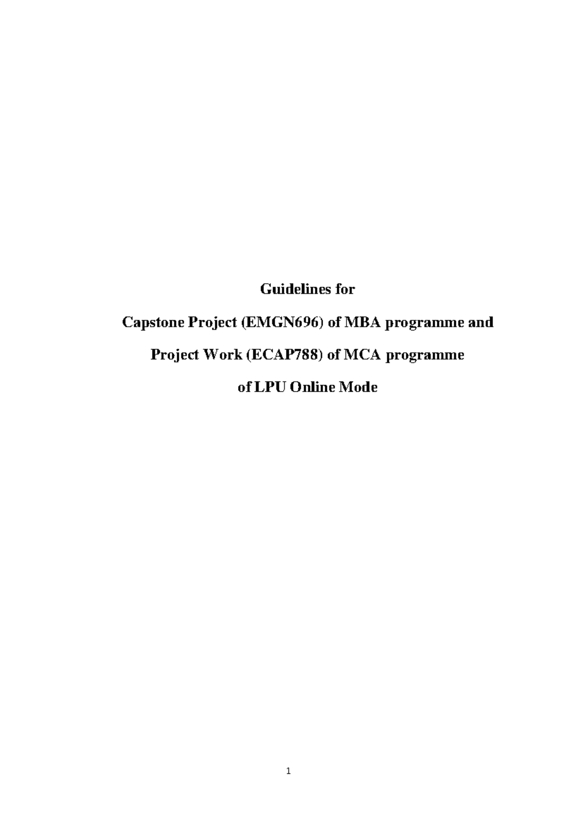 Guidelines Capstone Project Work - Guidelines for Capstone Project ...