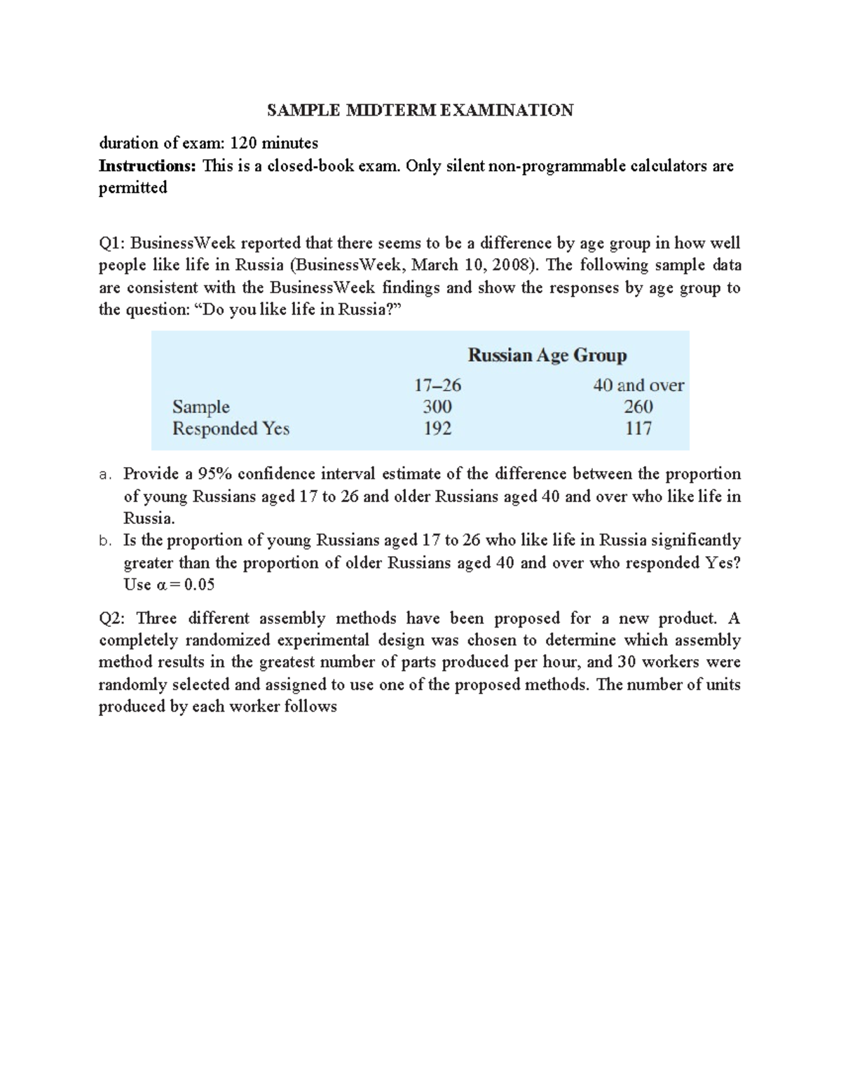 P2 Midterm Sample - SAMPLE MIDTERM EXAMINATION duration of exam: 120 ...