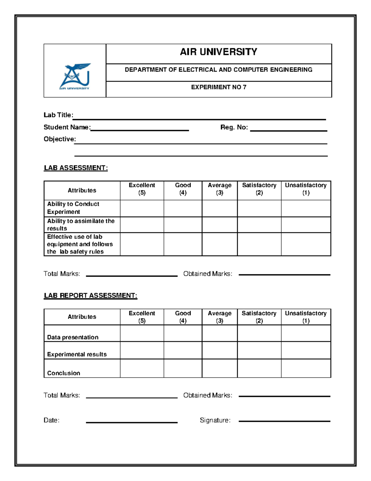 LAB Manual 7 - AIR UNIVERSITY DEPARTMENT OF ELECTRICAL AND COMPUTER ...