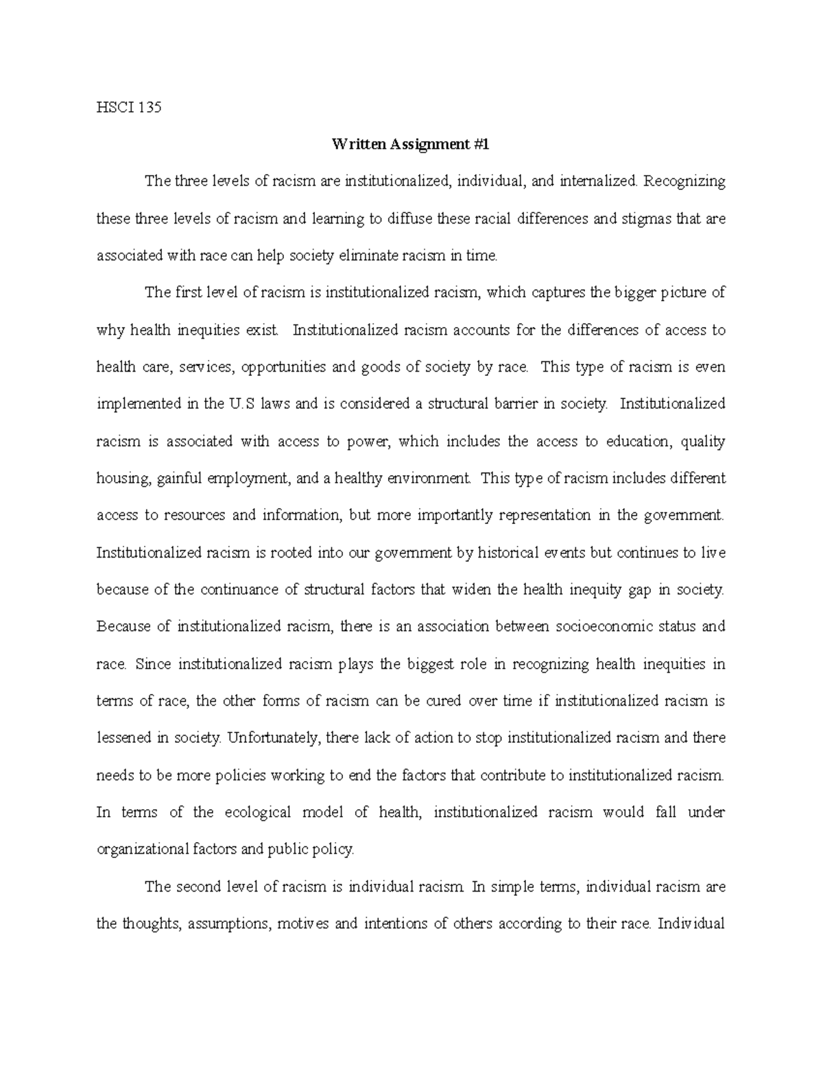 3 levels of racism - Recognizing these three levels of racism and ...