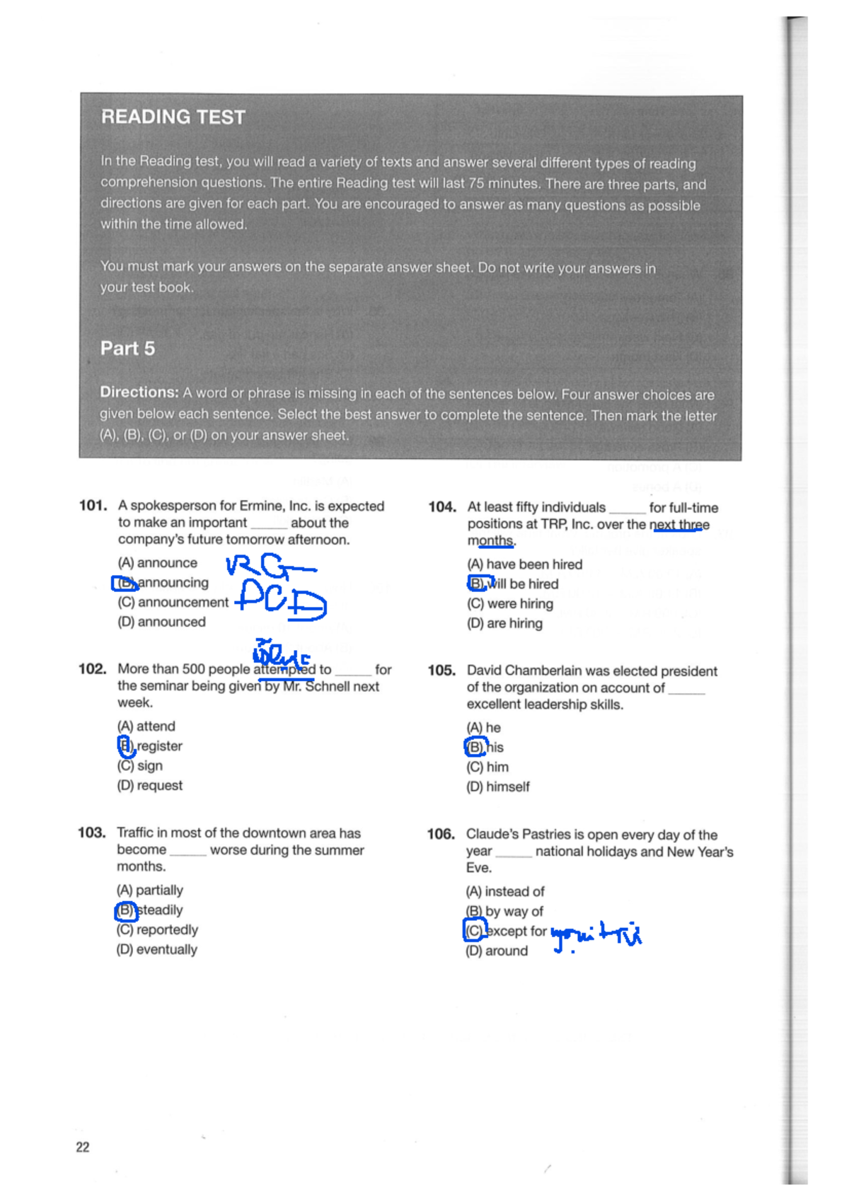 GK Pre - Reading - research social media - READING TEST In the Reading ...