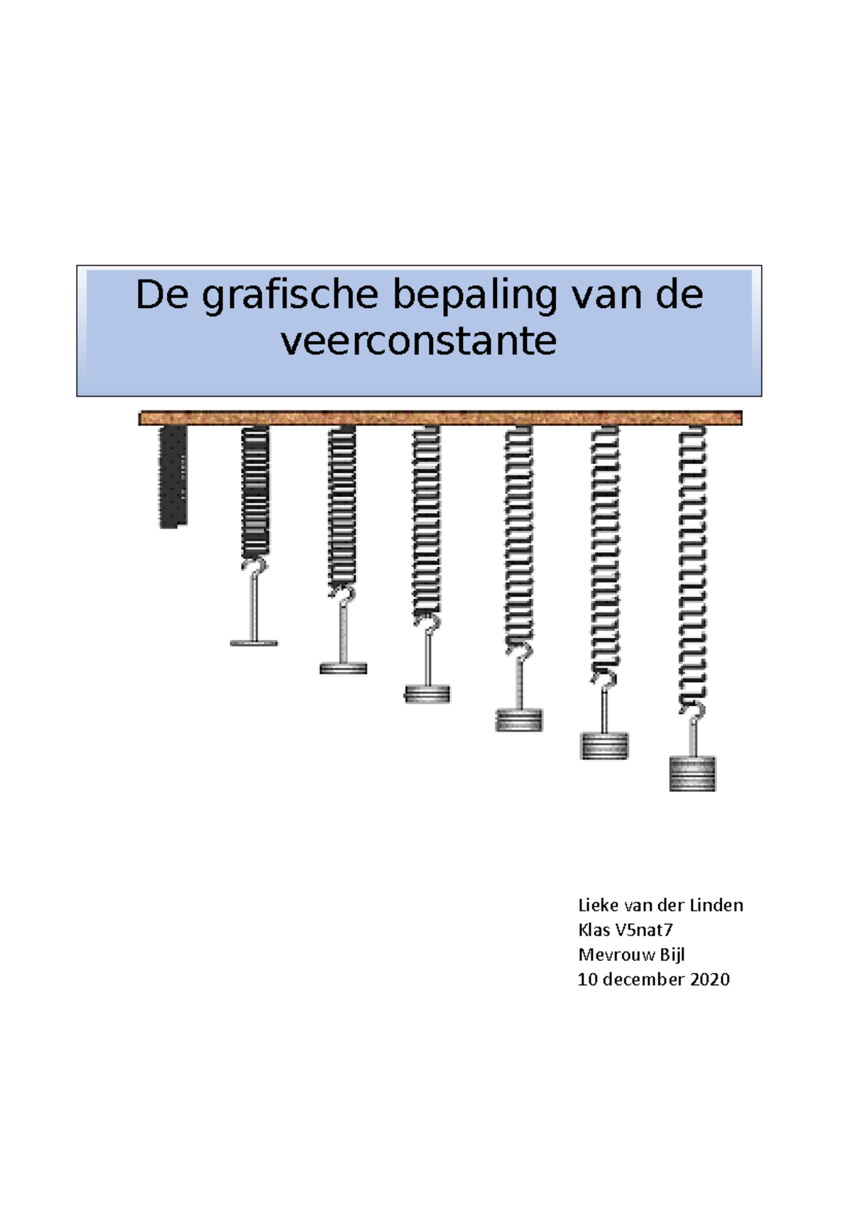Veerconstante Meetrapport - Lieke van der Linden Klas V5nat Mevrouw ...