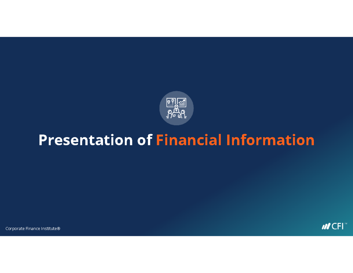 Presentation of Financial Information Course Presentation ...