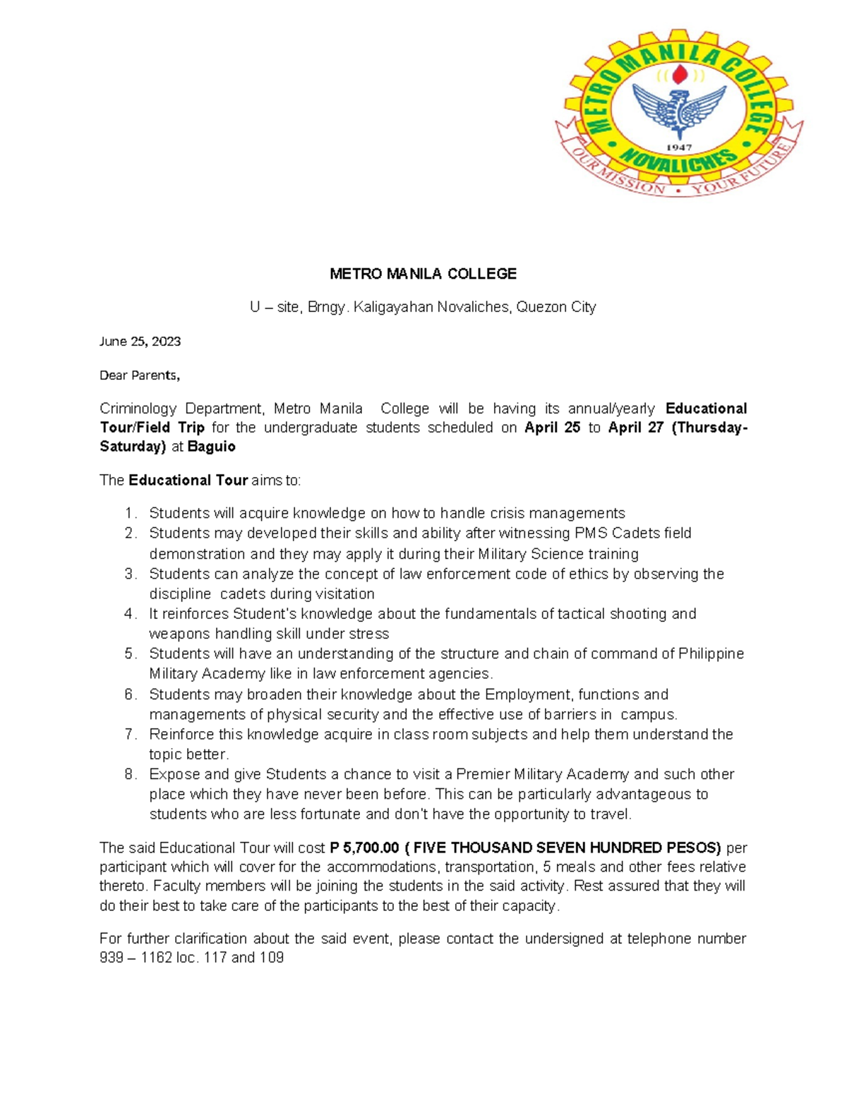 Zambales- Freeday-2 - Humss - METRO MANILA COLLEGE U – site, Brngy ...