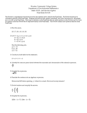 Math 9 - college prep math notes - MATH 1332 - Studocu