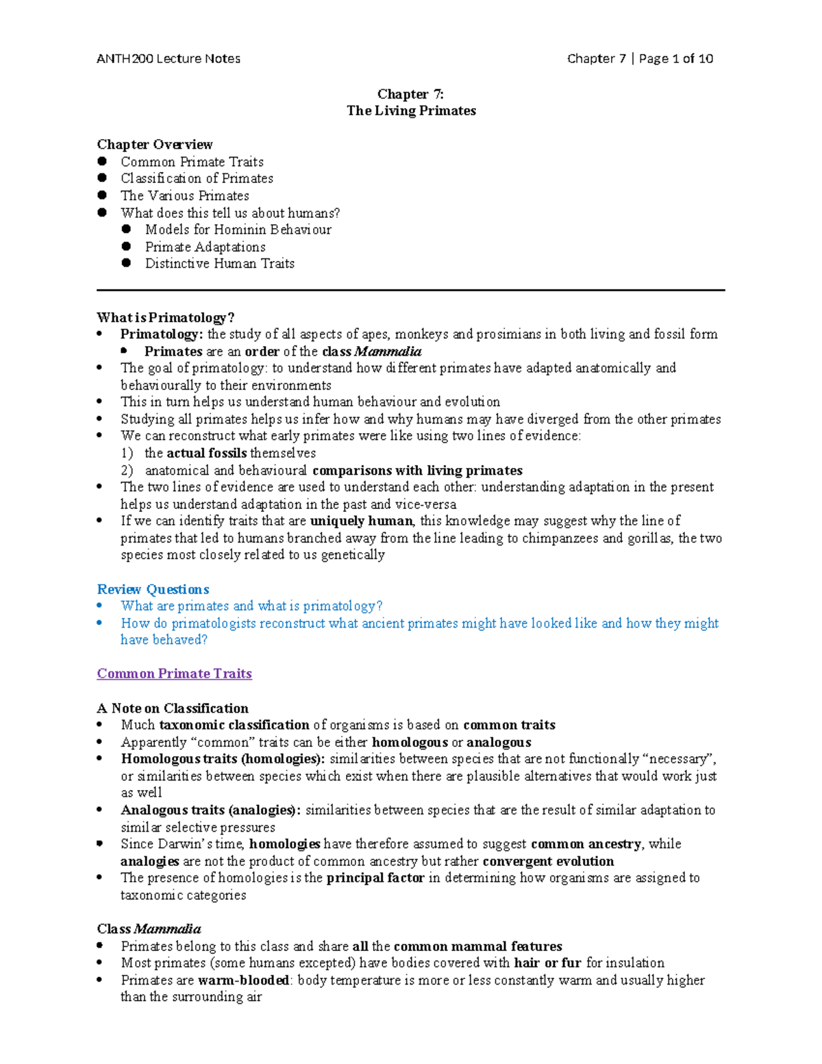 ANTH 200 Chapter 07 - Summary People and Culture - Chapter 7: The ...