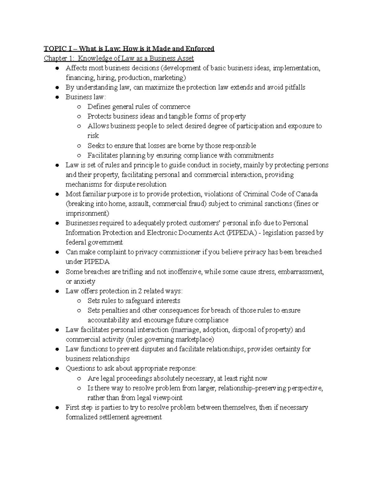 COMM 231 Chapter 1 - Lecture notes - Comm 231 - UWaterloo - Studocu