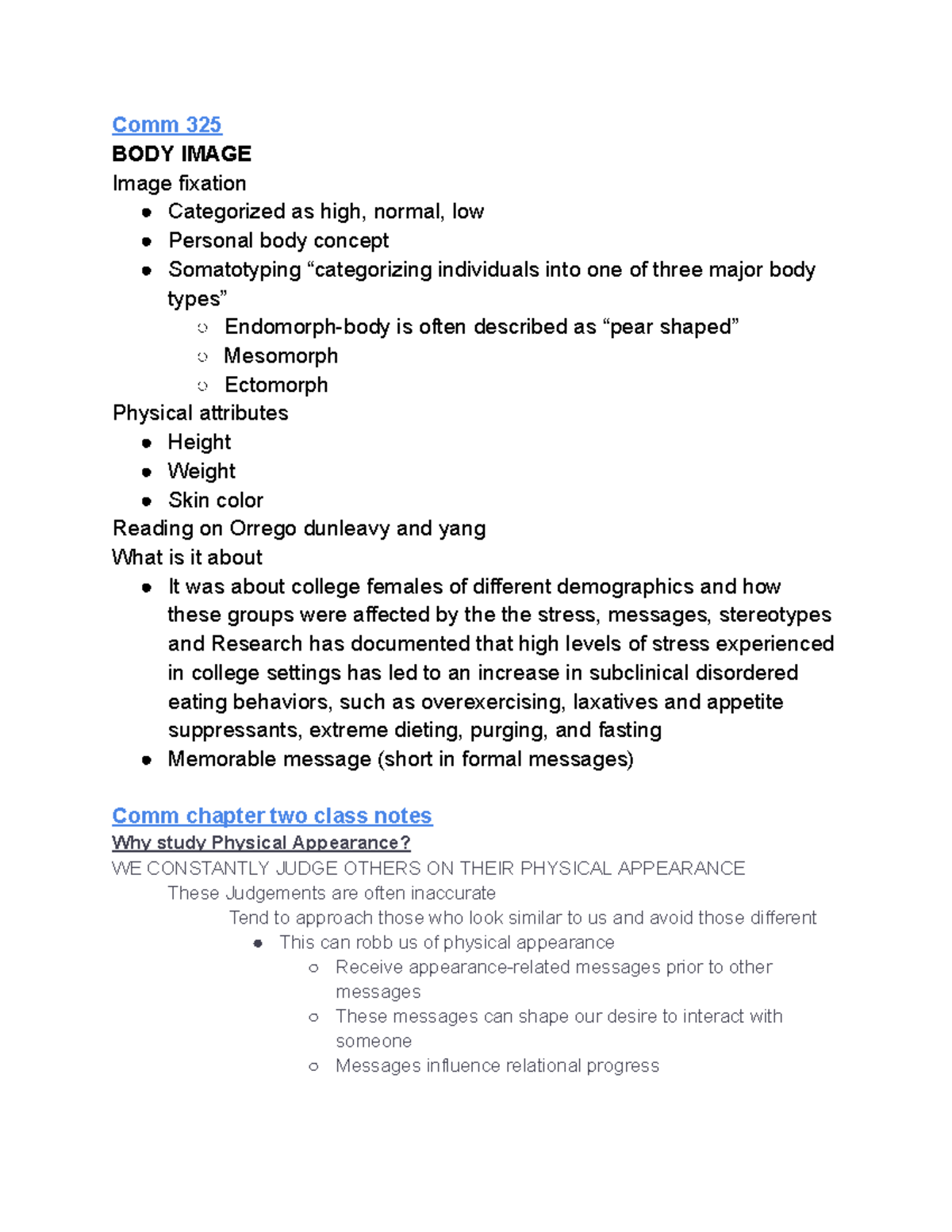 Comm 325 Comm 325 Comm 325 Body Image Image Fixation Categorized As