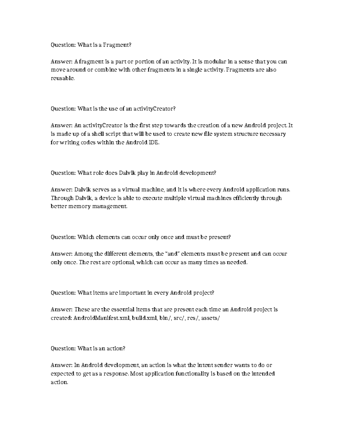 Molman miscall irrigations - Question: What is a Fragment? Answer: A ...