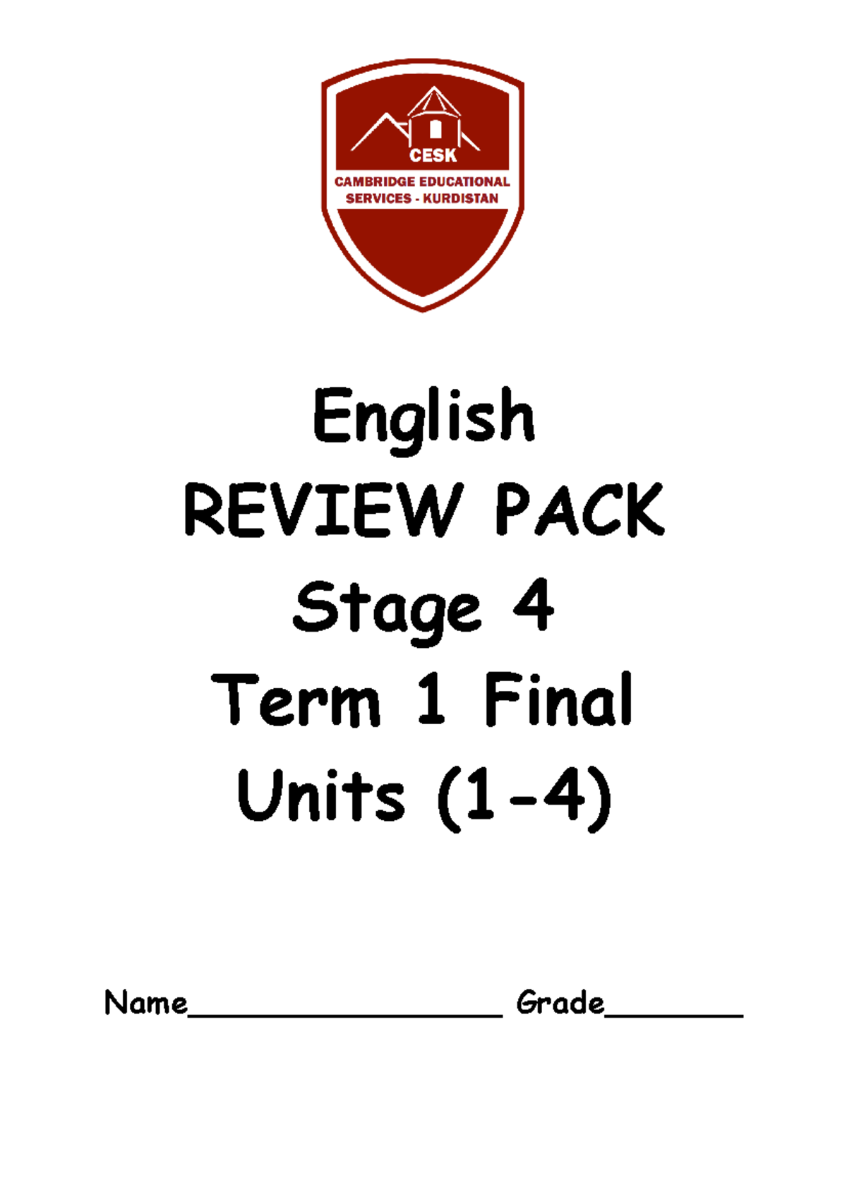 Stage 4 English Term 1 Final Review Pack - English REVIEW PACK Stage 4 ...
