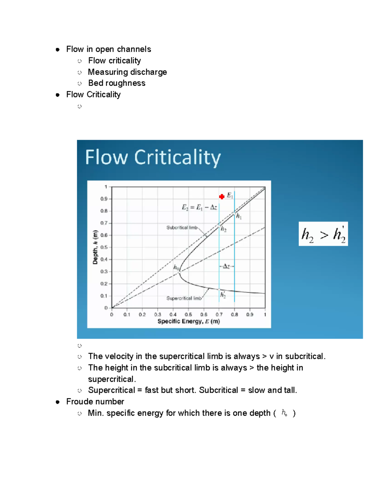 Flow Criticality, Measuring Discharge, and Bed Roughness 2 22 21 - Flow ...