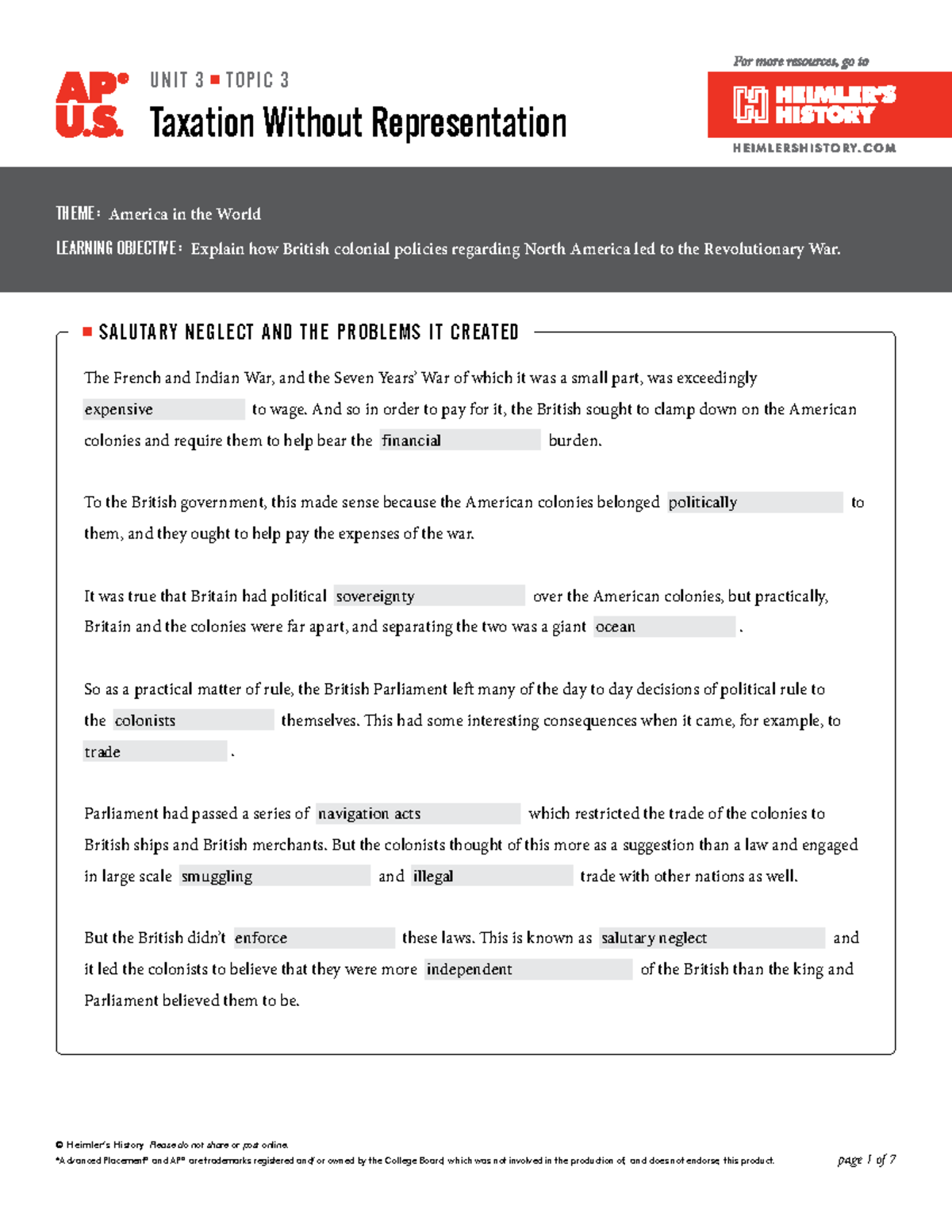 Apush Topic 3.3 Review Notes-1 - H E I M L E R S H I S T O R Y. C O M ...