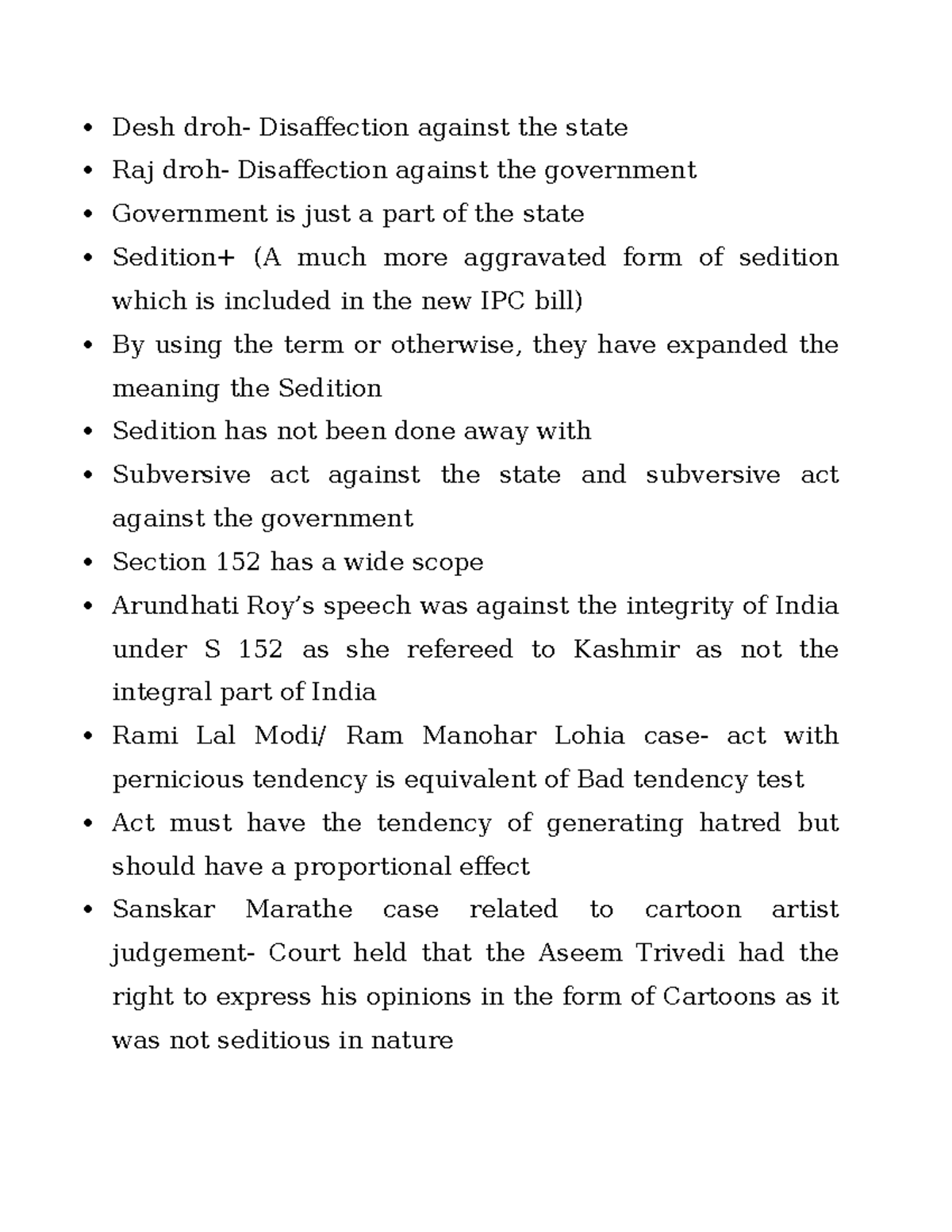 IPC - STUDY - Desh droh- Disaffection against the state Raj droh ...