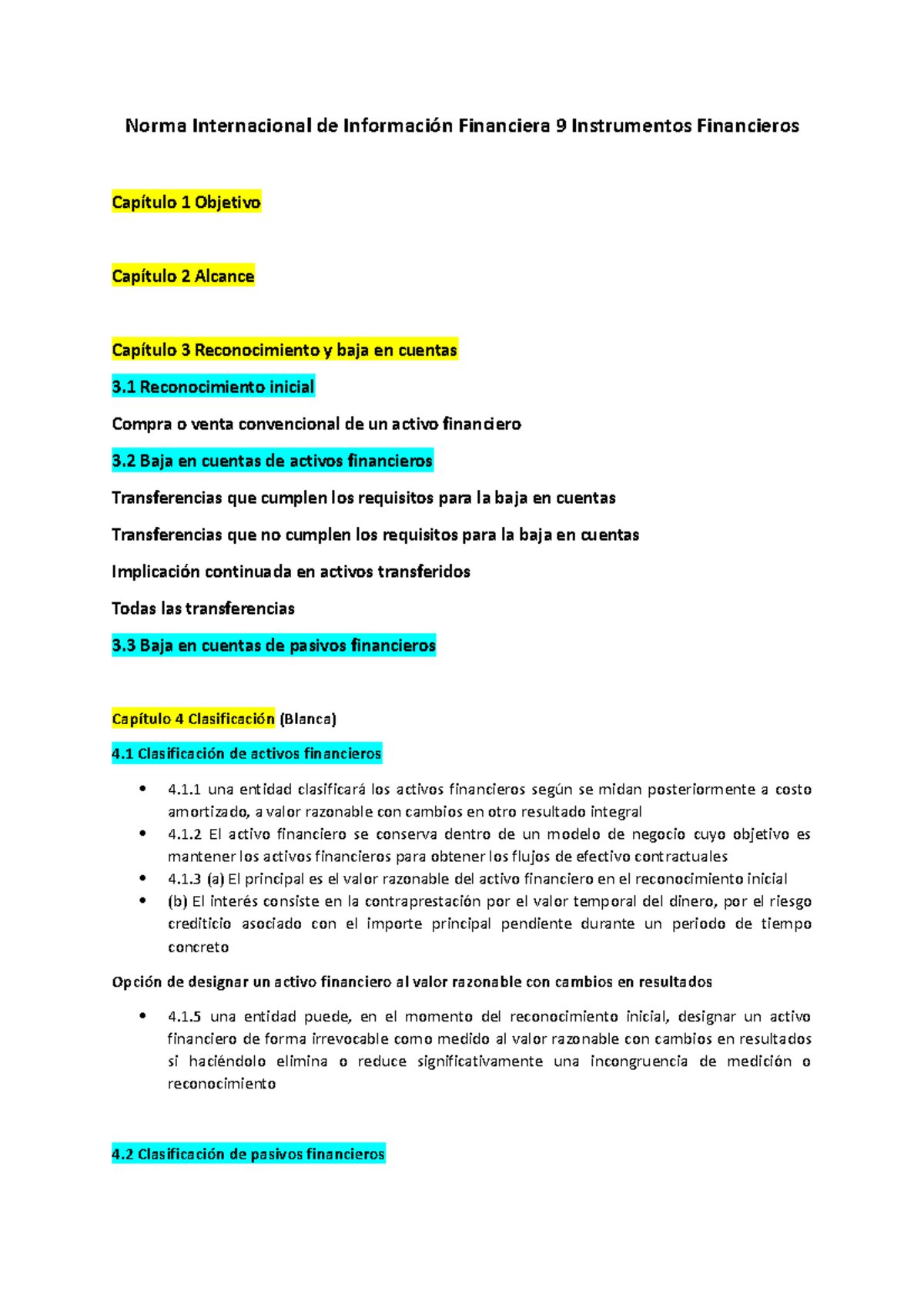NIIF 9 Capítulo 1 - 7 Resumen - Norma Internacional de Información ...