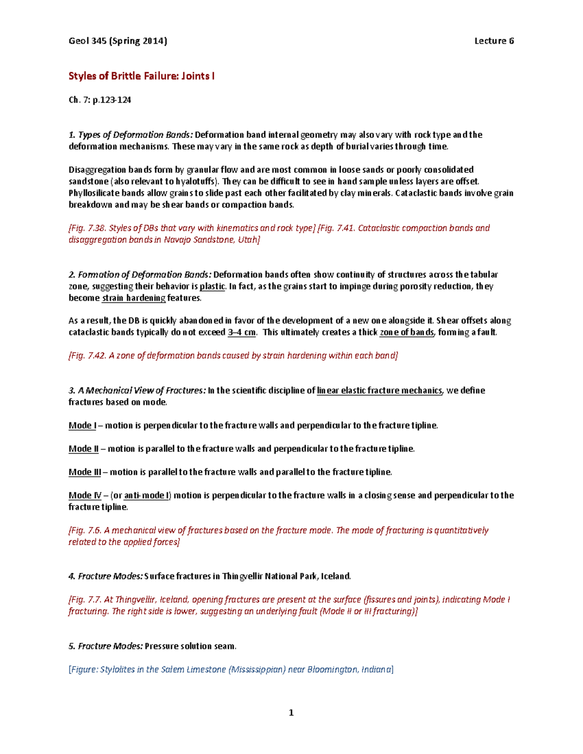 Natural Geology - Lec 6 Styles of Brittle Failure Joints I - Geol 345 ...