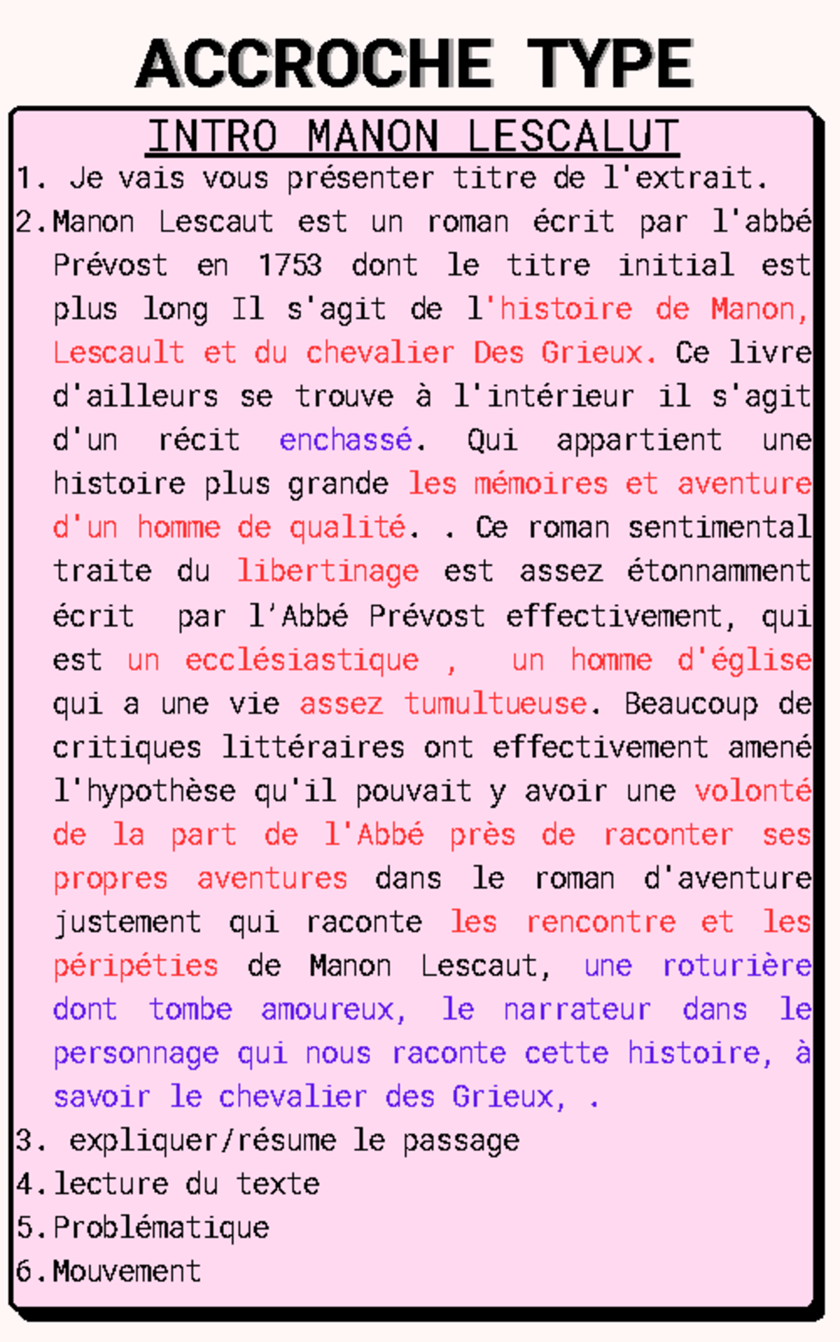 Acroche manon lescault - INTRO MANON LESCALUT ACCROCHE ACCROCHE ...