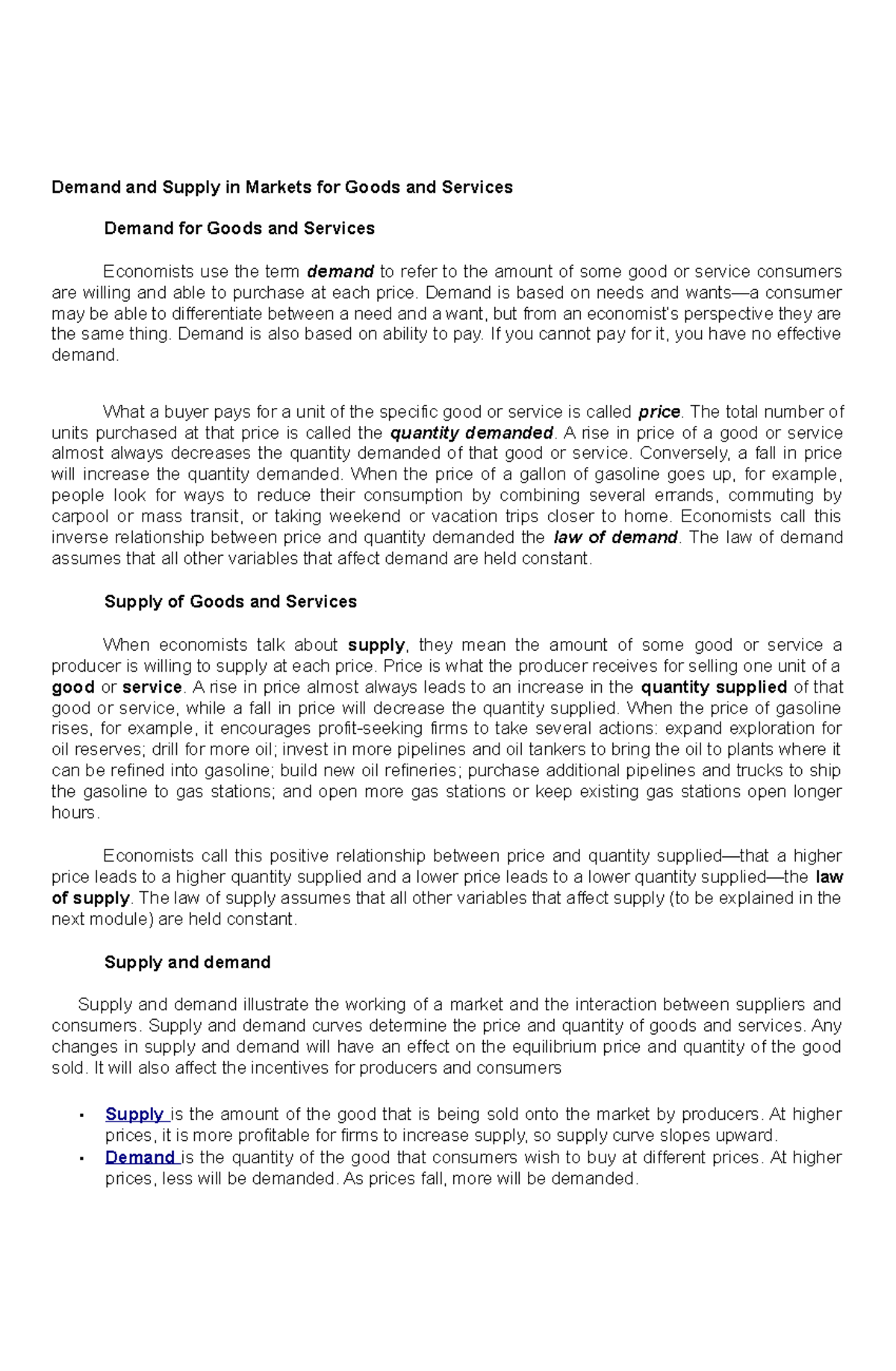 Demand And Supply In Markets For Goods And Services Demand Is Based demand-and-supply-in-markets-for-goods-and-services-demand-is-based