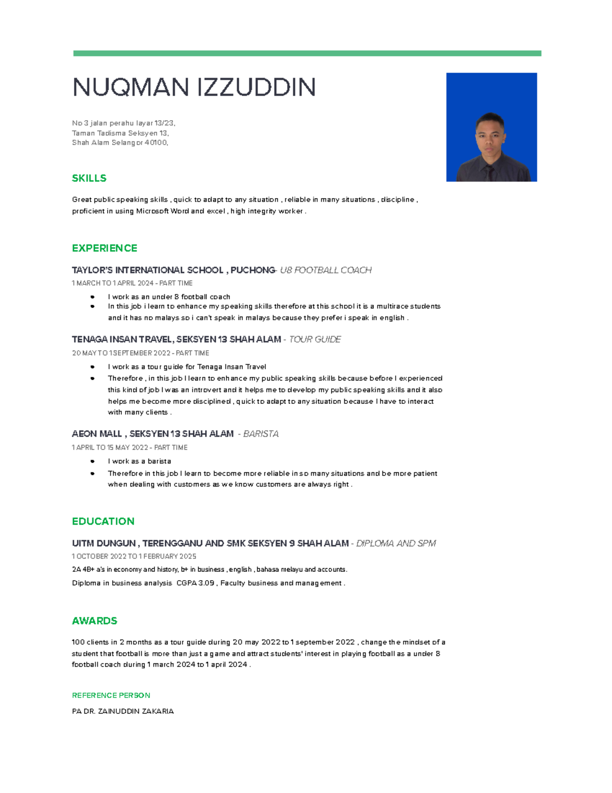Resume - MGT 334 - NUQMAN IZZUDDIN No 3 jalan perahu layar 13/23, Taman ...