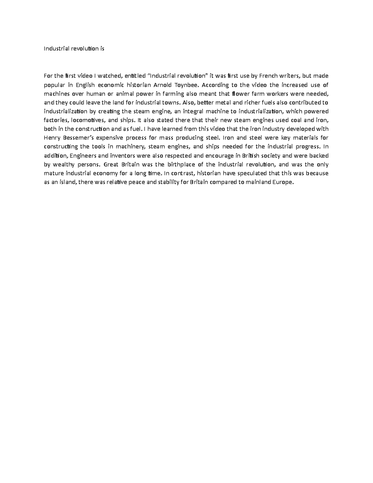 Module 1 l2 reaction video - Industrial revolution is For the first ...