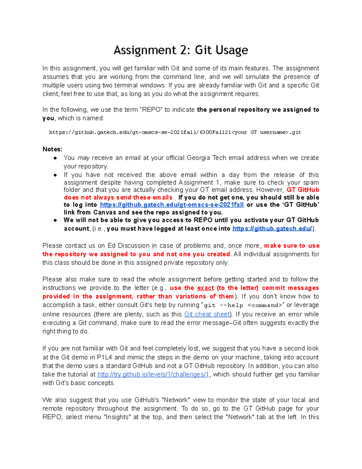 Assignment 2 Git Usage Assignment 2 Git Usage In This Assignment You Will Get Familiar With 