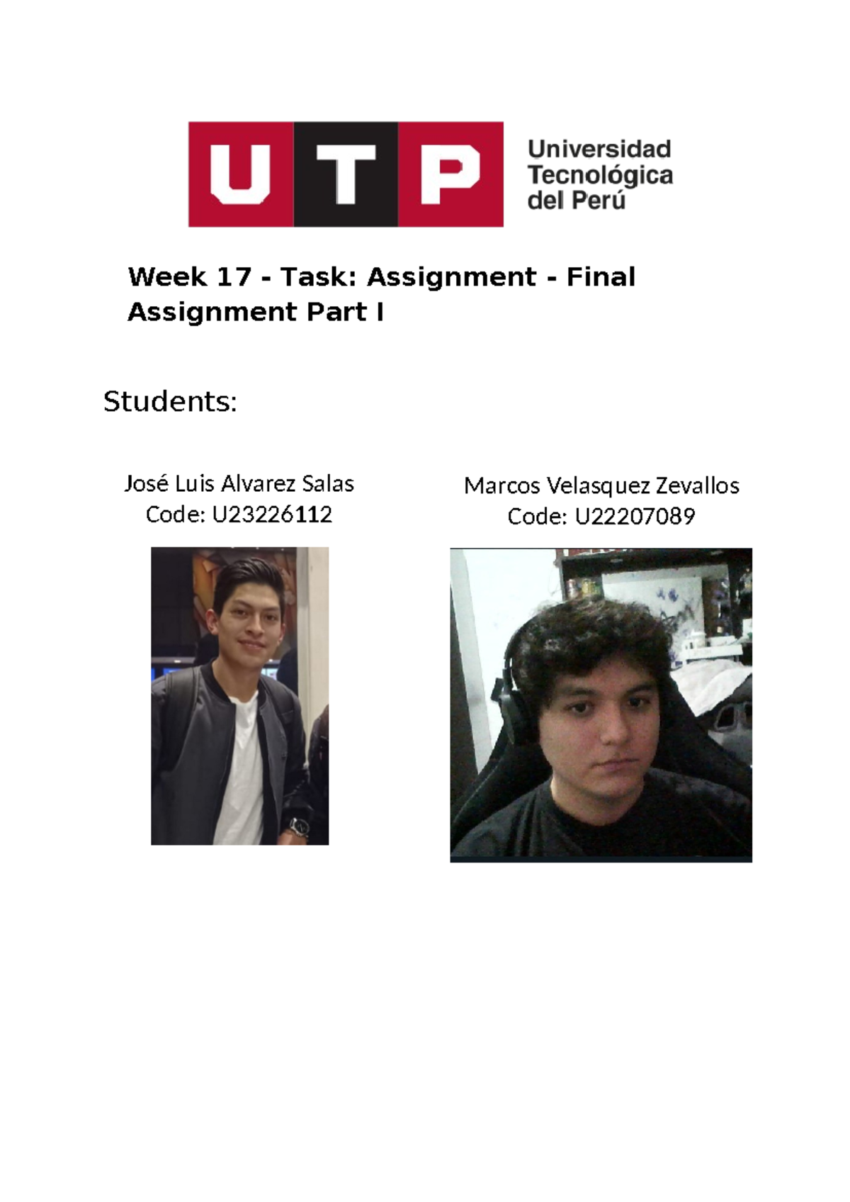 Week 17 - Task Assignment - Final Assignment Part I - Ingles II - Studocu