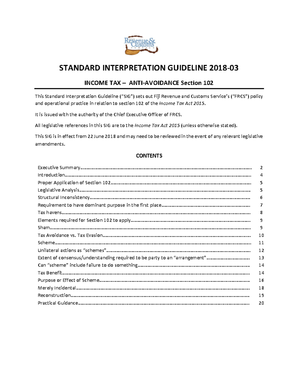 Final-SIG-2018-03-Income-Tax FRCS - STANDARD INTERPRETATION GUIDELINE ...