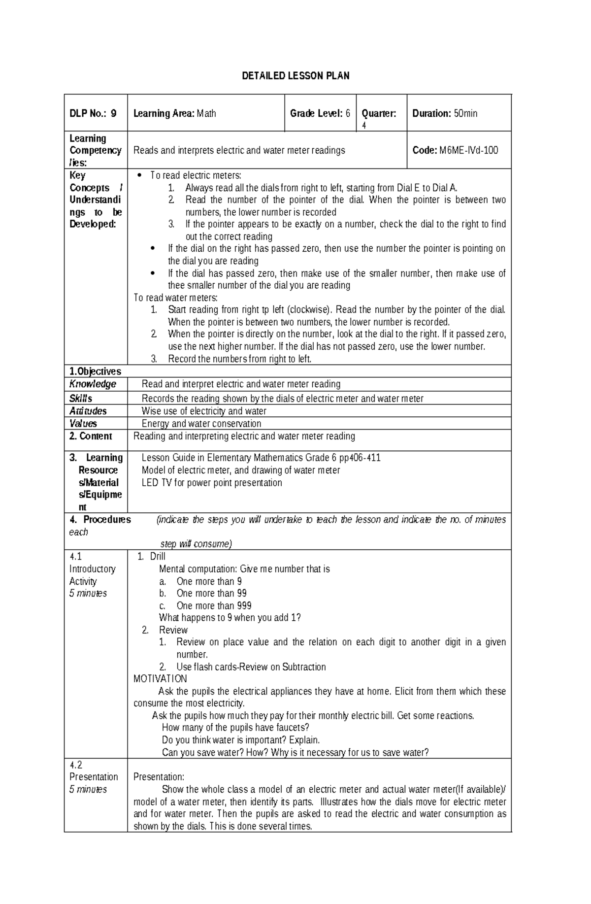COT DLP Mathematics 6 BY Teacher Filpa D. ARO - DETAILED LESSON PLAN ...