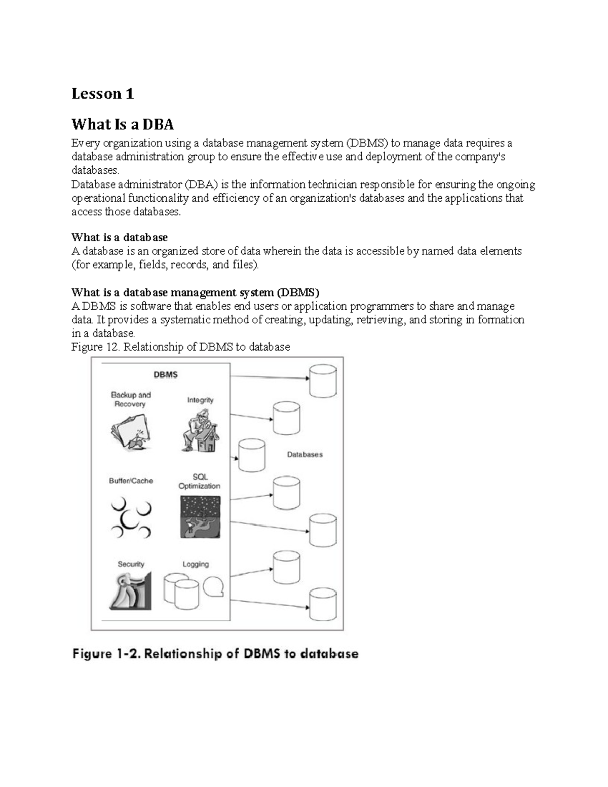 Lesson 1 database administration - Lesson 1 What Is a DBA Every ...