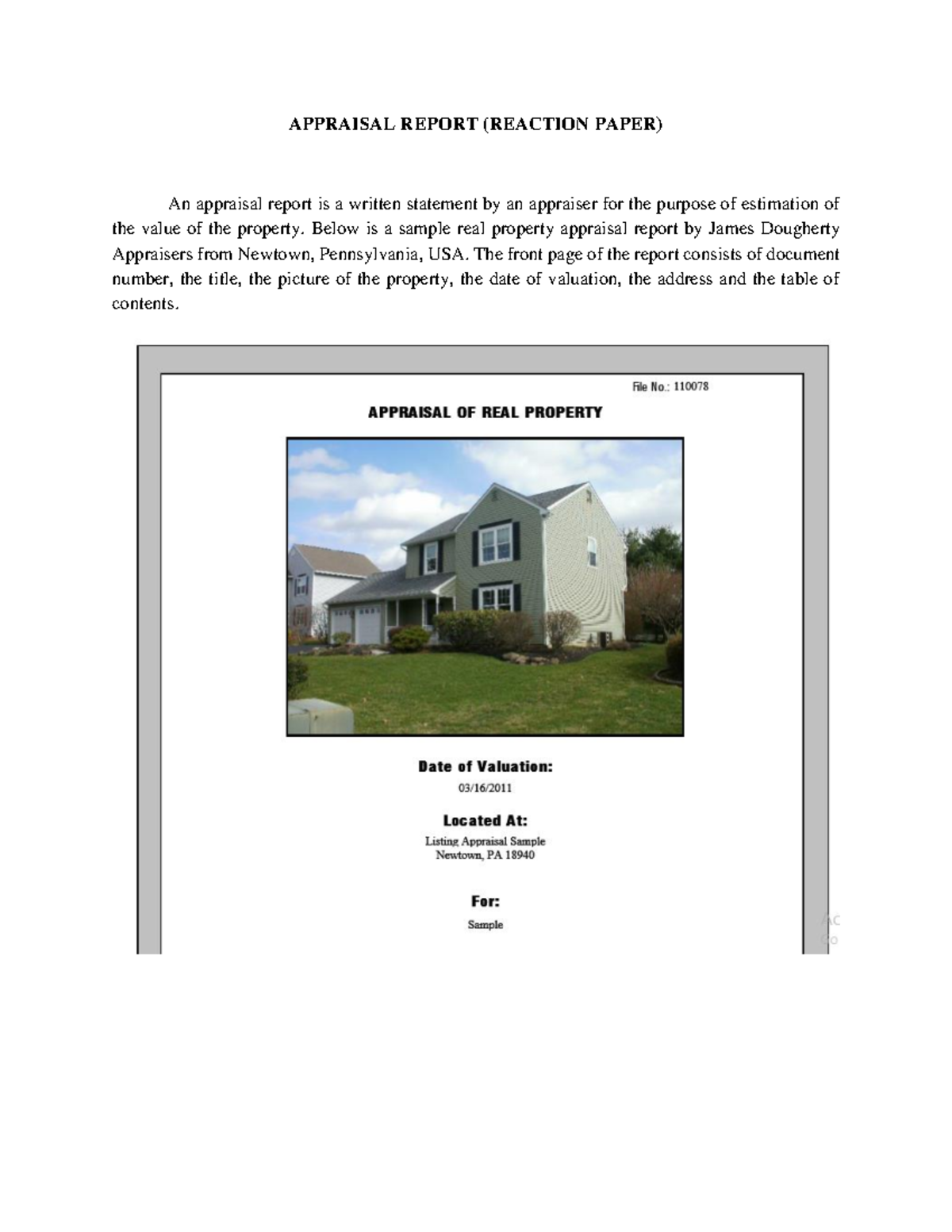 Credit and Collection - Appraisal Report (Reaction Paper) - Studocu