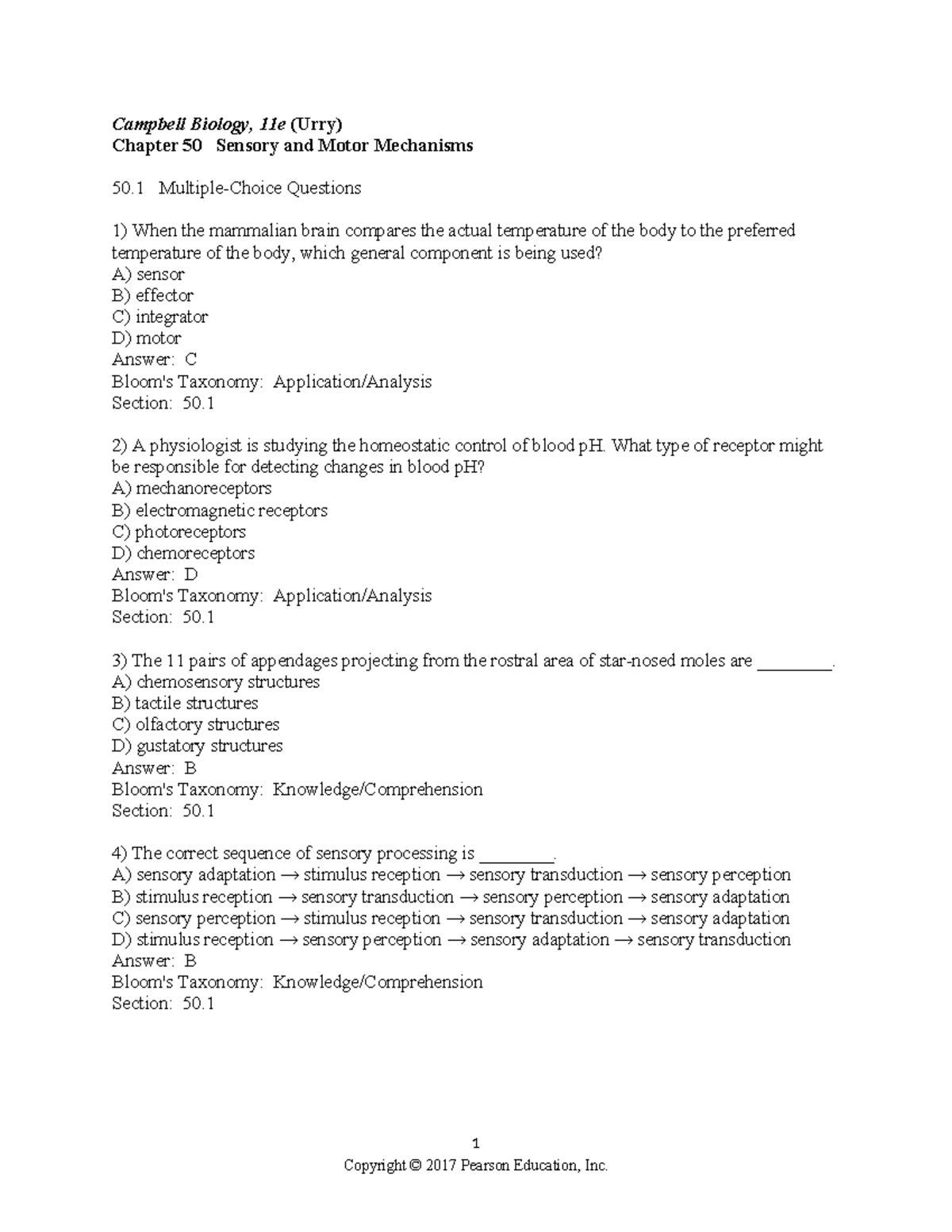 Chapter 50 key - MY BIO - Campbell Biology, 11e (Urry) Chapter 50 ...