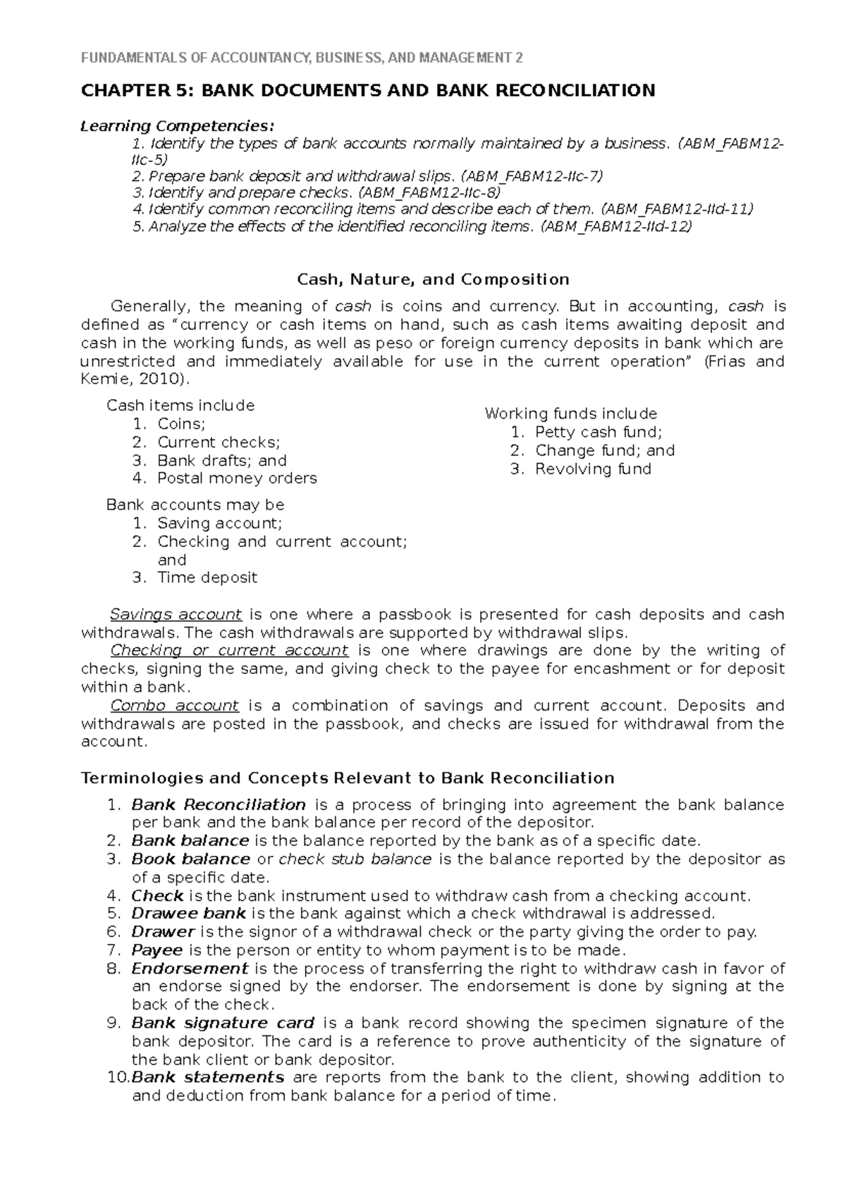 Fundamentals of Accounting and Business Management 2 - Chapter 5: Bank ...