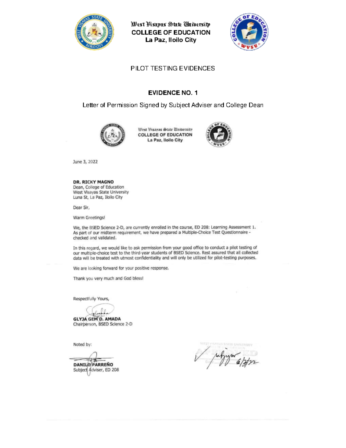 Group 5 6 Pilot Testing Evidences - Information Systems - COLLEGE OF ...