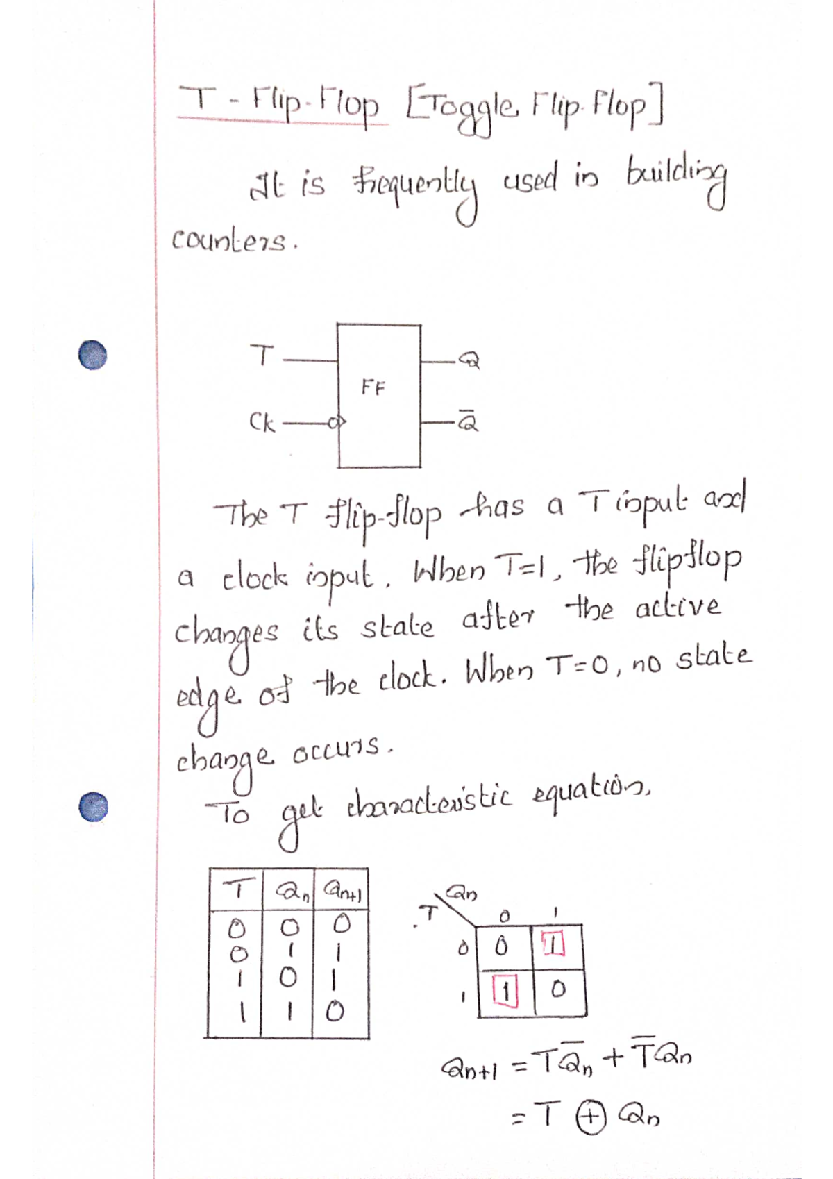 T flip flop - Ggndhfhf - Computer Science and Engineering - Studocu