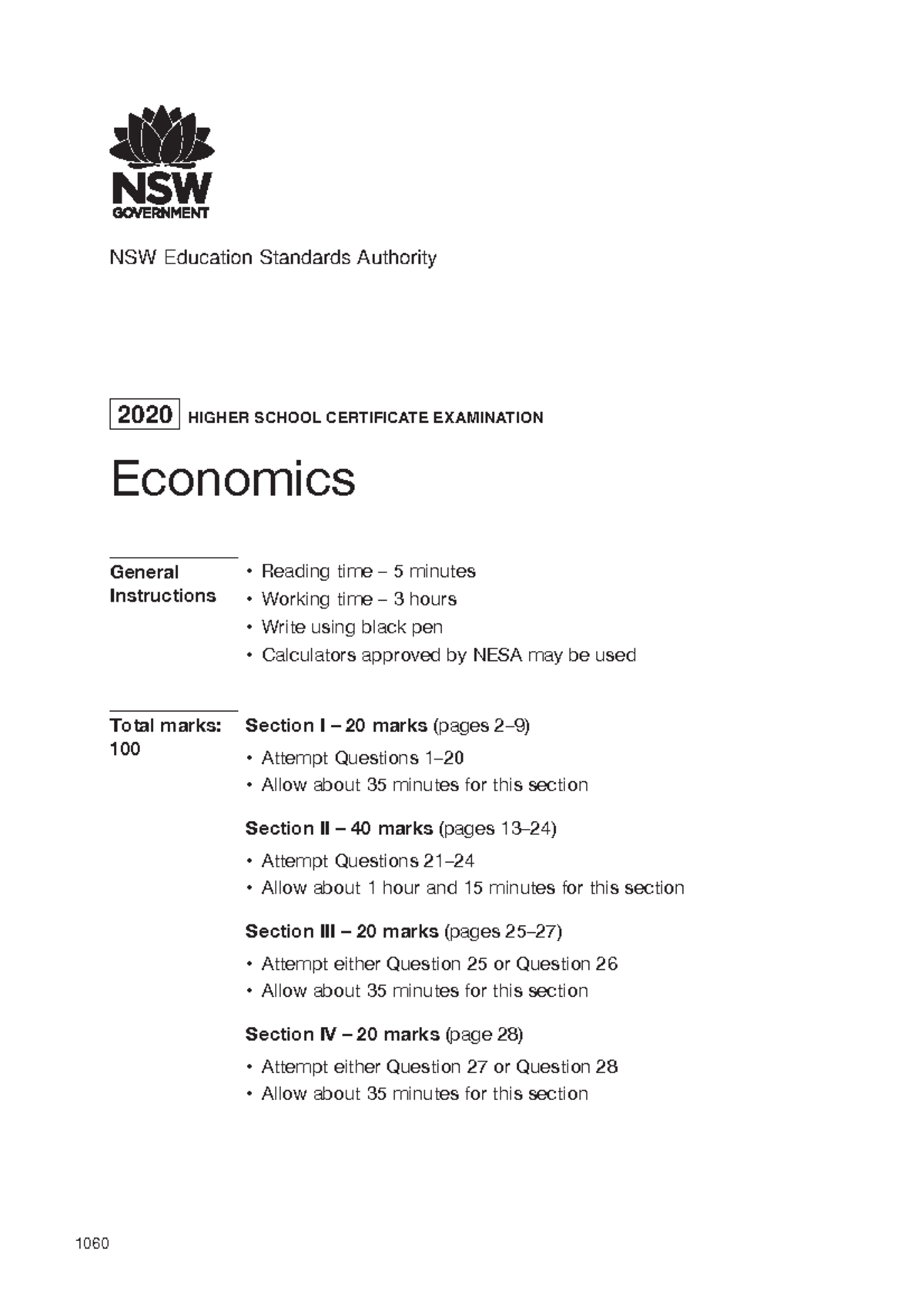 2020-hsc-economics - HSC economics paper 2020 - NSW Education Standards ...