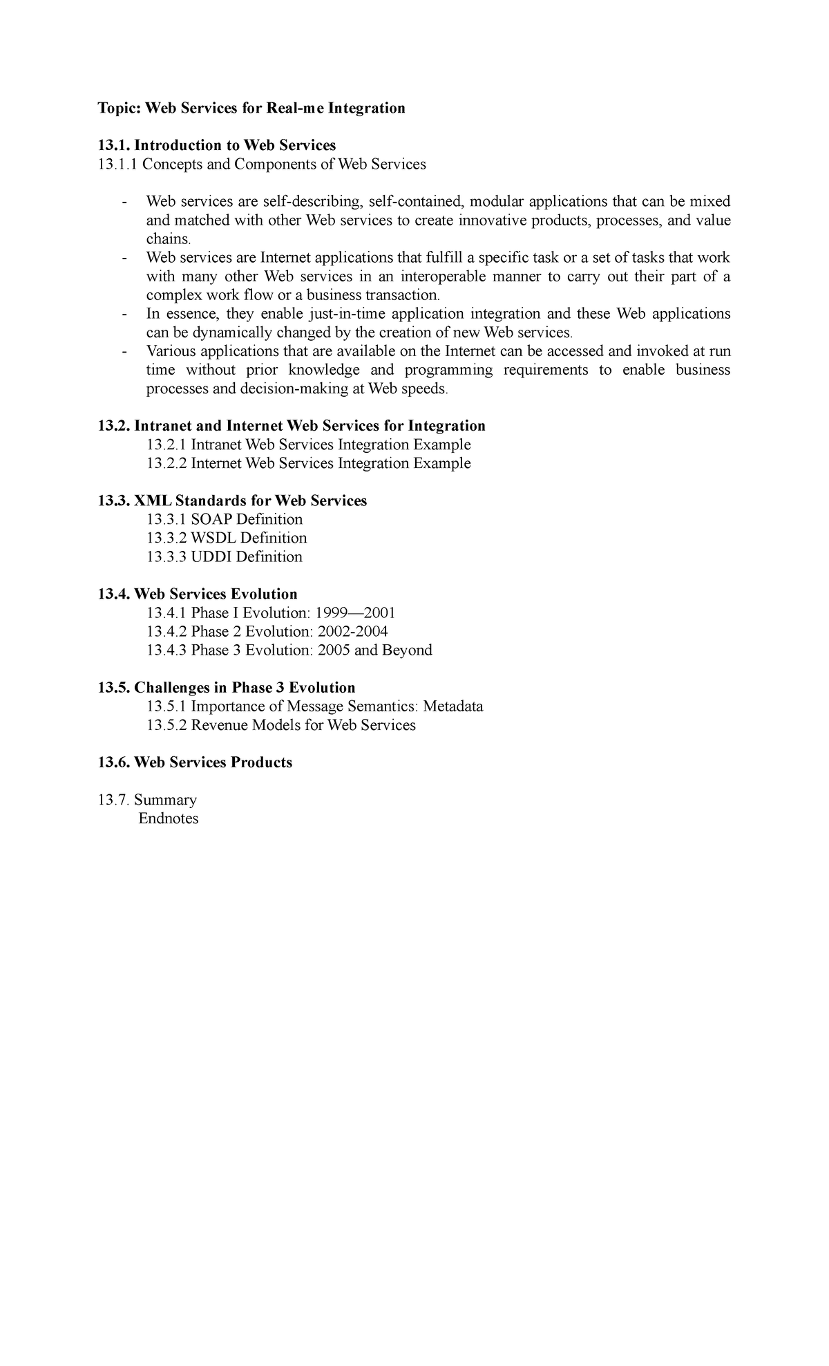 Web Services and for Real-time Integration - Topic: Web Services for ...