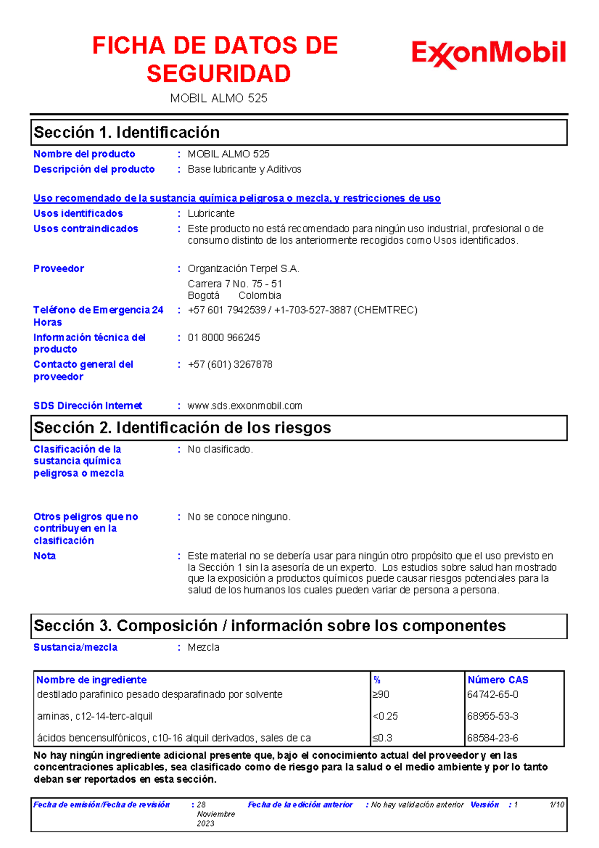 Kd1i8u Qm XUe 3GPWIa Lj XXg - FICHA DE DATOS DE SEGURIDAD Sección 1 ...