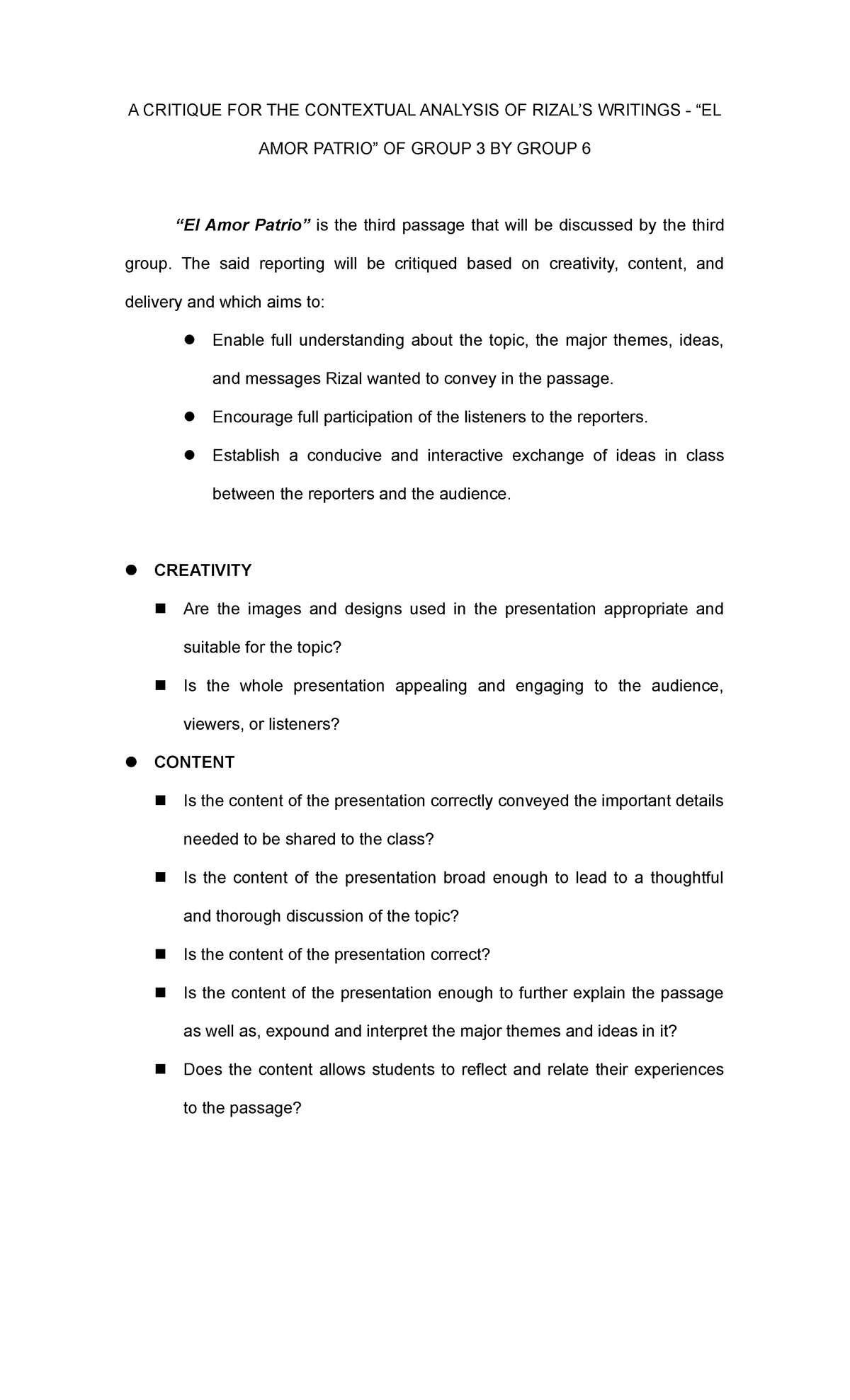A Critique FOR Contextual Analysis - A CRITIQUE FOR THE CONTEXTUAL ...