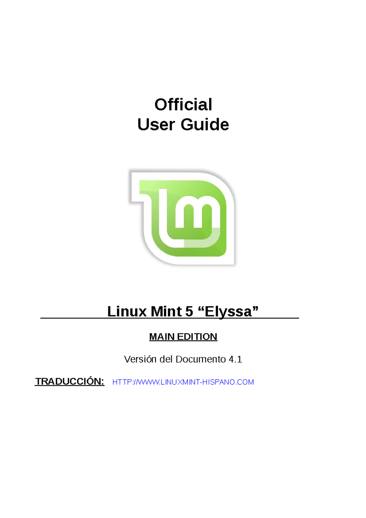 Manual Linux Mint - Official User Guide Linux Mint 5 “Elyssa” MAIN ...