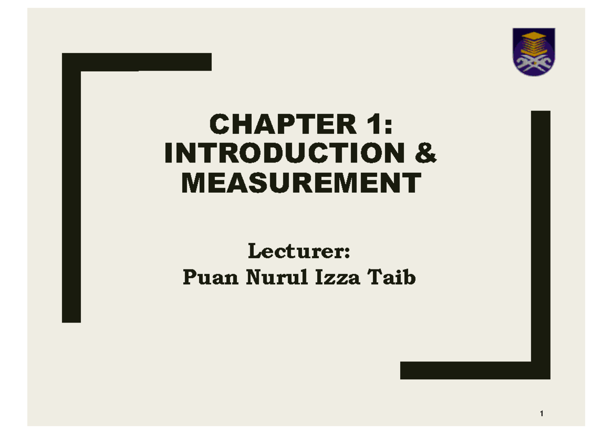 Chapter 1-CHM420- Education - CHAPTER 1: INTRODUCTION & MEASUREMENT ...