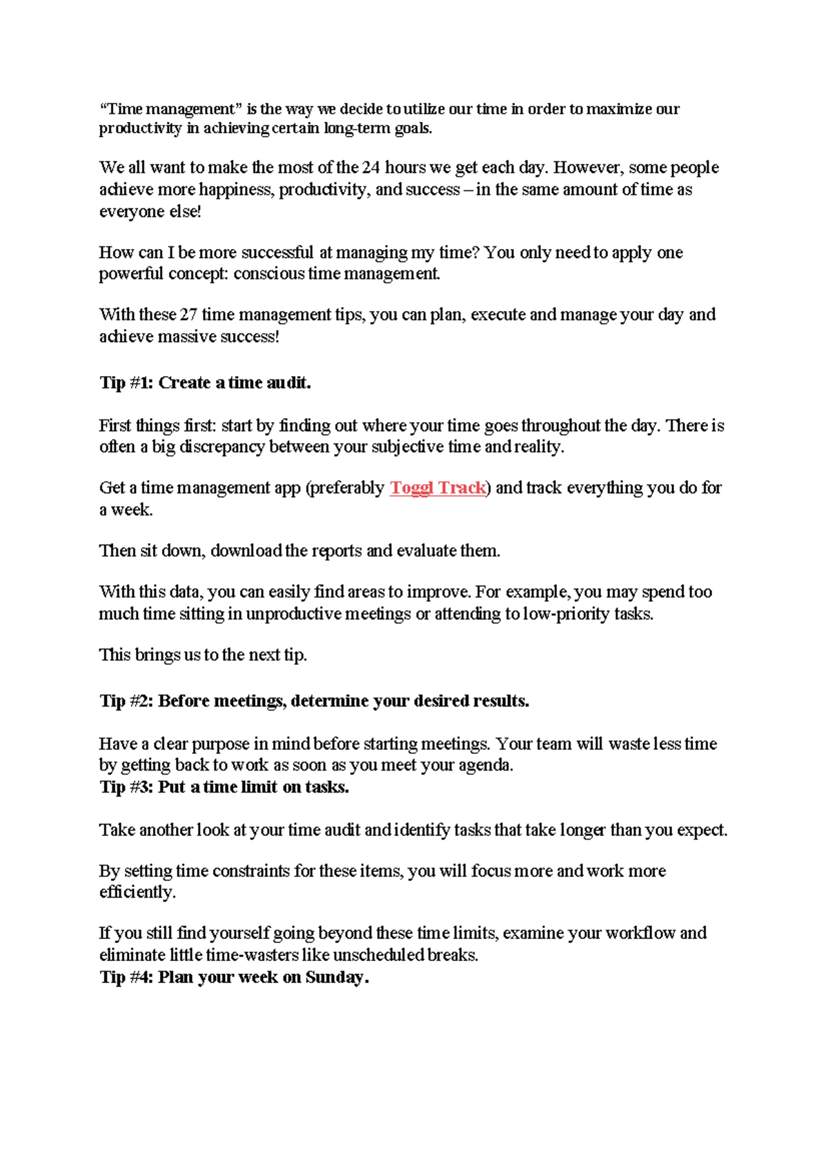 25 TIME Management TIPS - “Time management” is the way we decide to ...