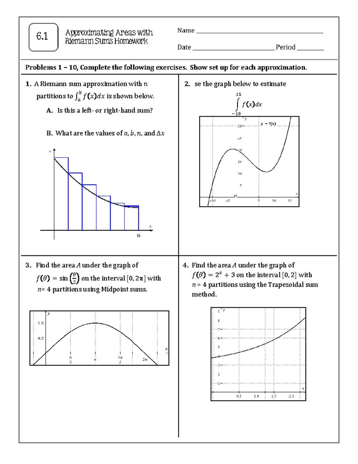 Approximating Areas with Riemann Sums - Studocu